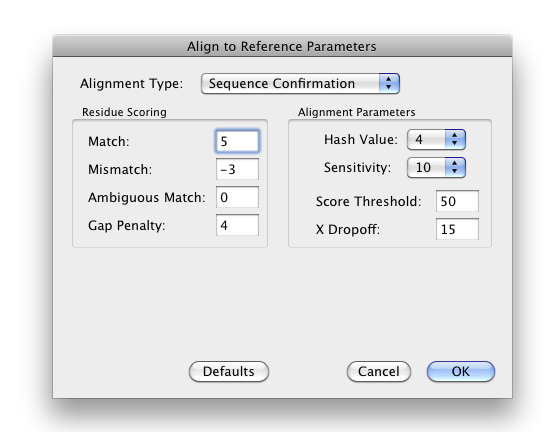 Aligning primers against a template sequence