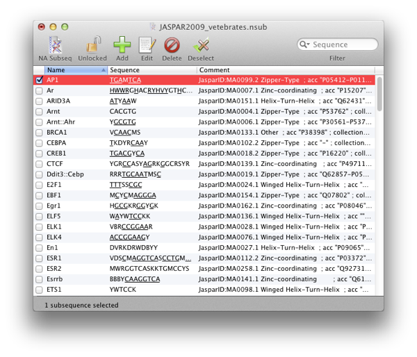 Using old subsequence files with MacVector