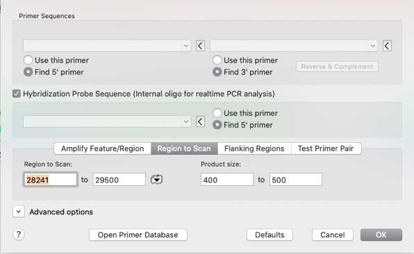 Primer validation with MacVector: Primer3, Covid19 and primer design