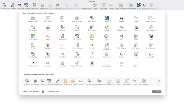 MacVectorTip: How to Customize the Toolbars of MacVector windows