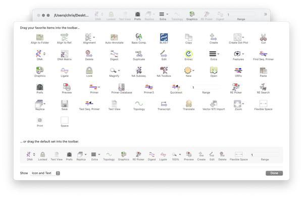 MacVectorTip: How to Customize the Toolbars of MacVector windows